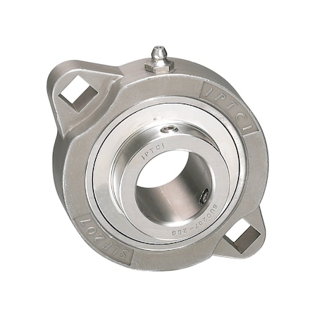 Iptci 2-Bolt Flange Ball Bearing Unit, .625 in Bore, Stainless Hsg, Stainless Insert, Set Screw ...